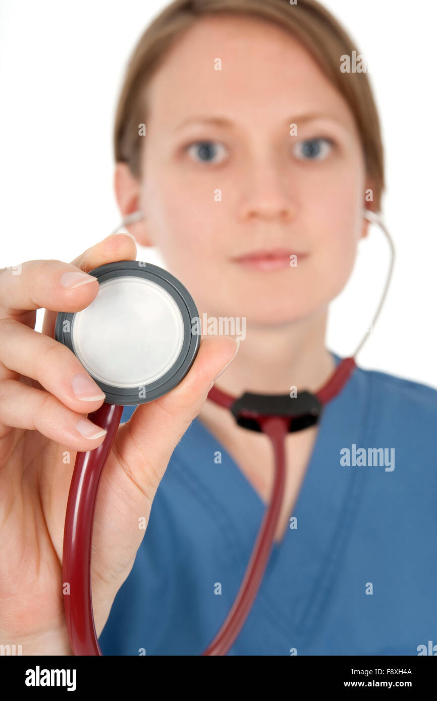 Portrait of nurse with stethoscope Stock Photo - Alamy