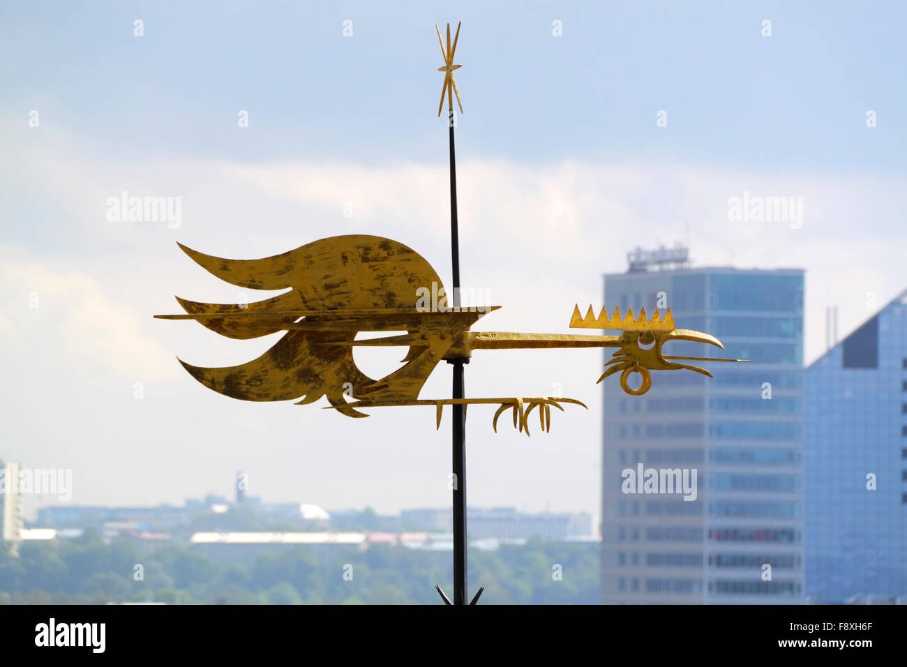 Old golden weathercock Stock Photo - Alamy