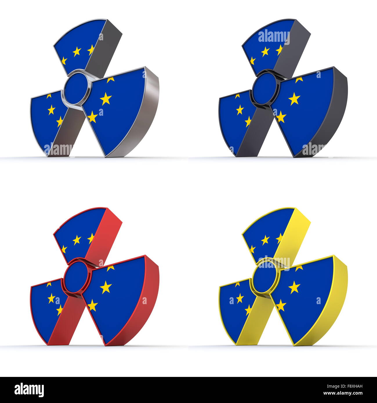 Shiny Nuclear Symbol - European Union Flag Texture Stock Photo - Alamy