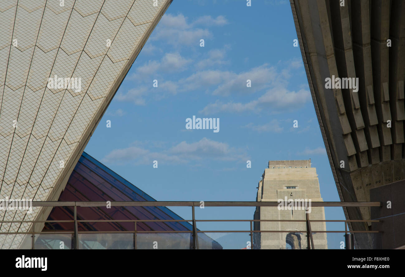The Southern Pylon of the Sydney Harbour Bridge visible between the ...