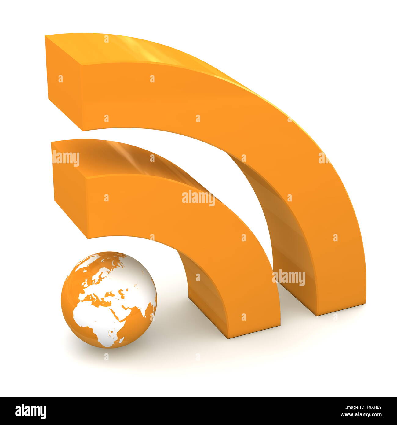 RSS Sign in Metallic Orange Stock Photo - Alamy