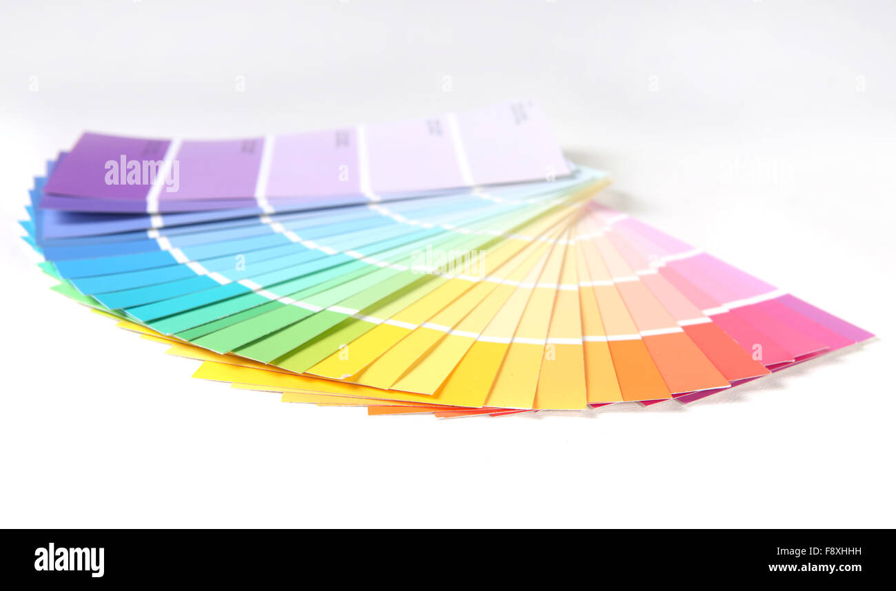 Bright Colorful Paint Swatch Samples for Remodeling Stock Photo - Alamy