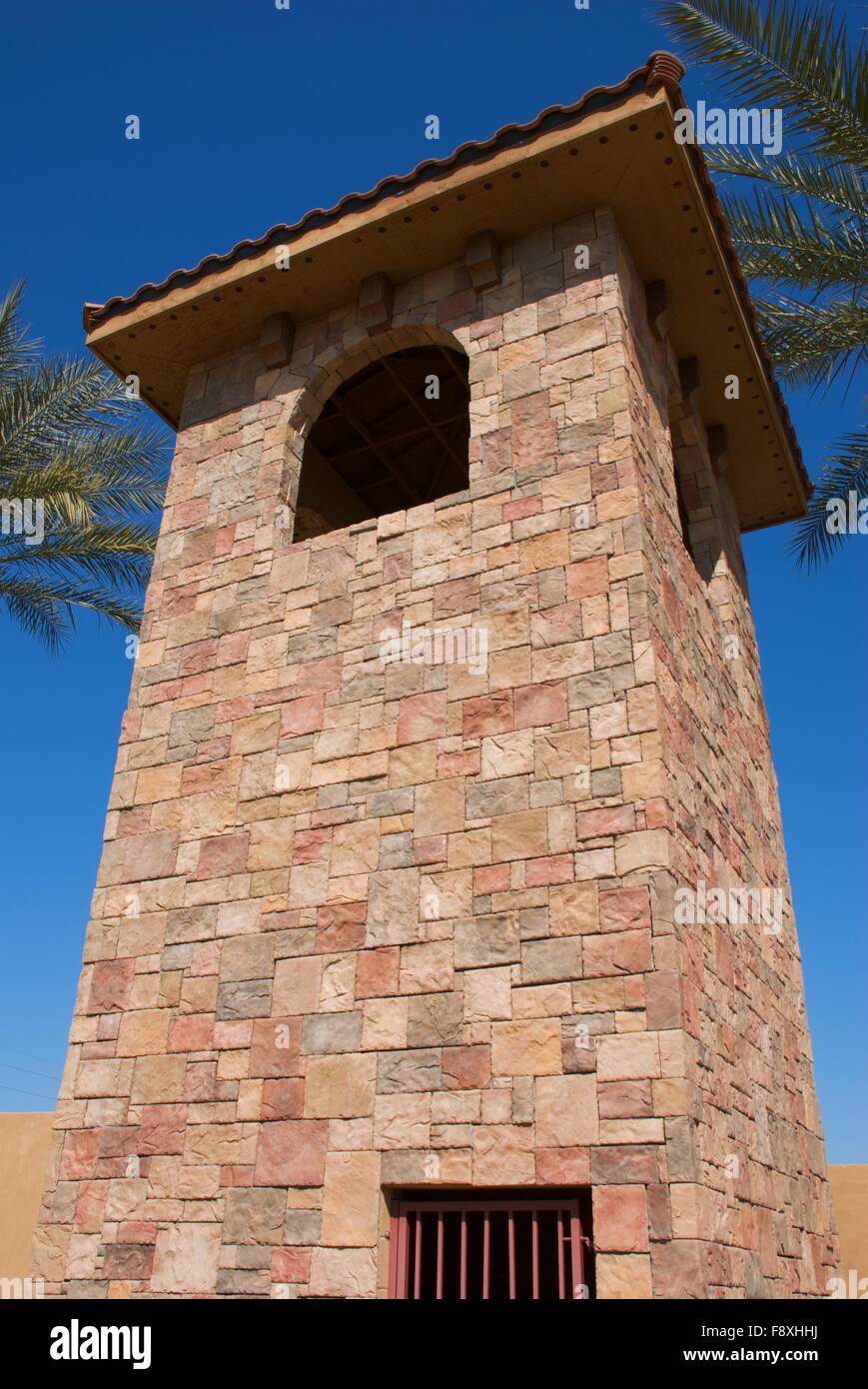 Stone Prison with Palms Stock Photo - Alamy