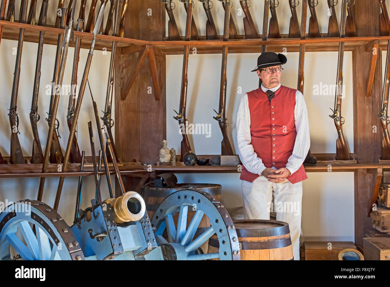 Williamsburg, Virginia - A costumed living history reenactor in the ...