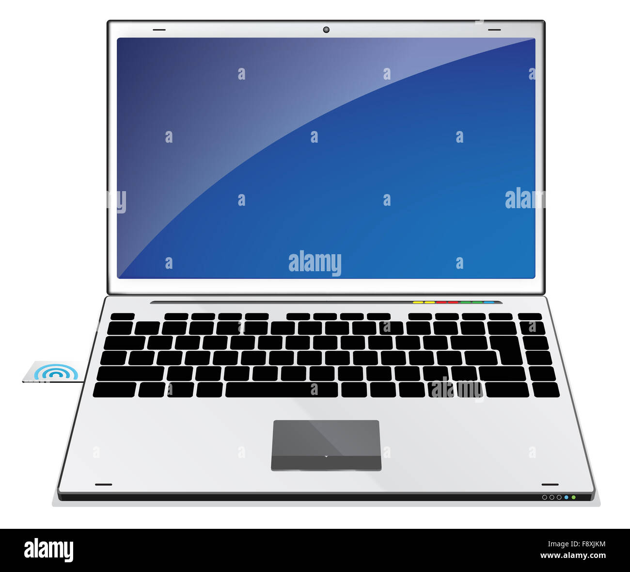 Laptop data illustration Cut Out Stock Images & Pictures - Alamy