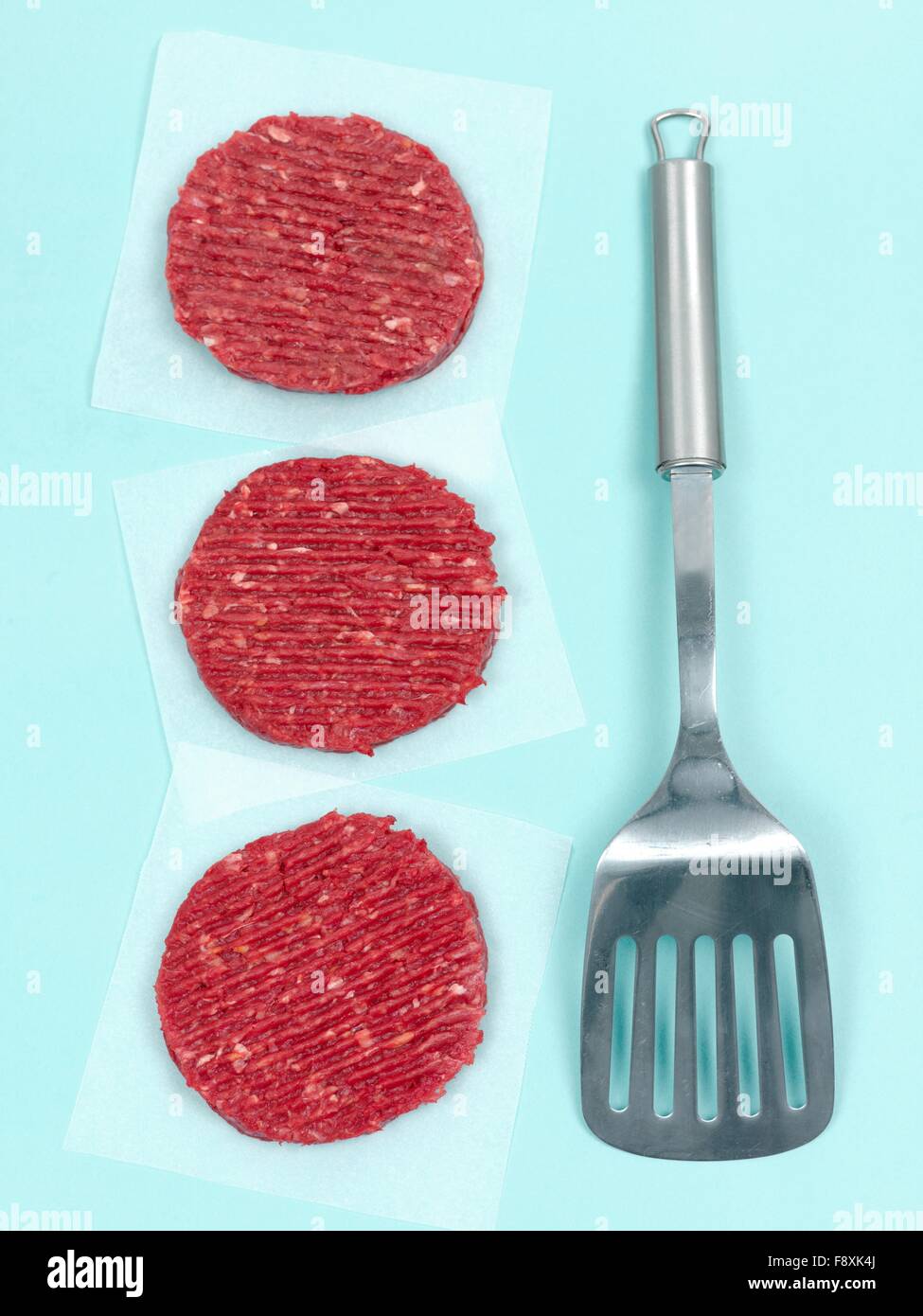 Raw Beef Patties Stock Photo - Alamy