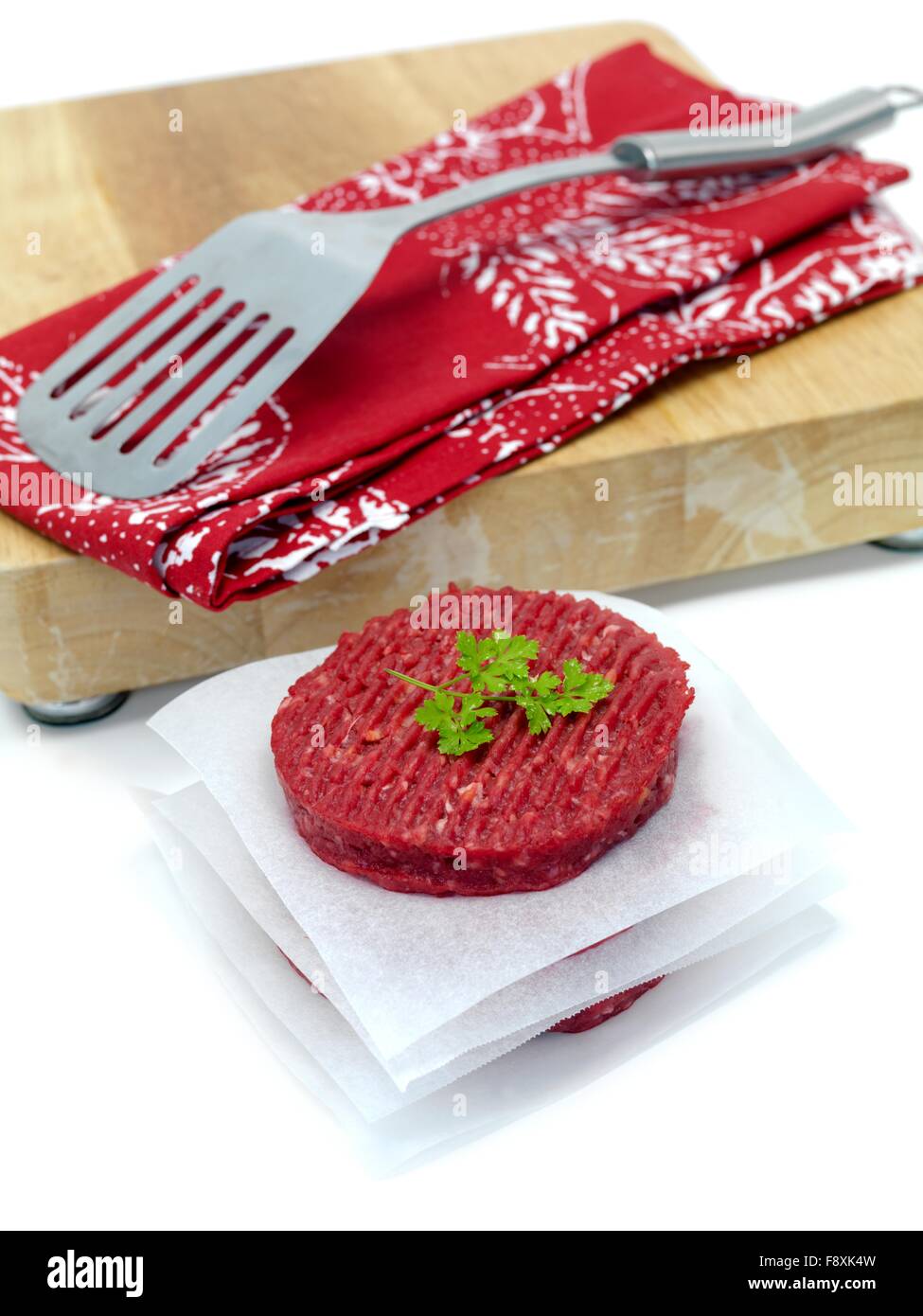 Raw Beef Patties Stock Photo - Alamy