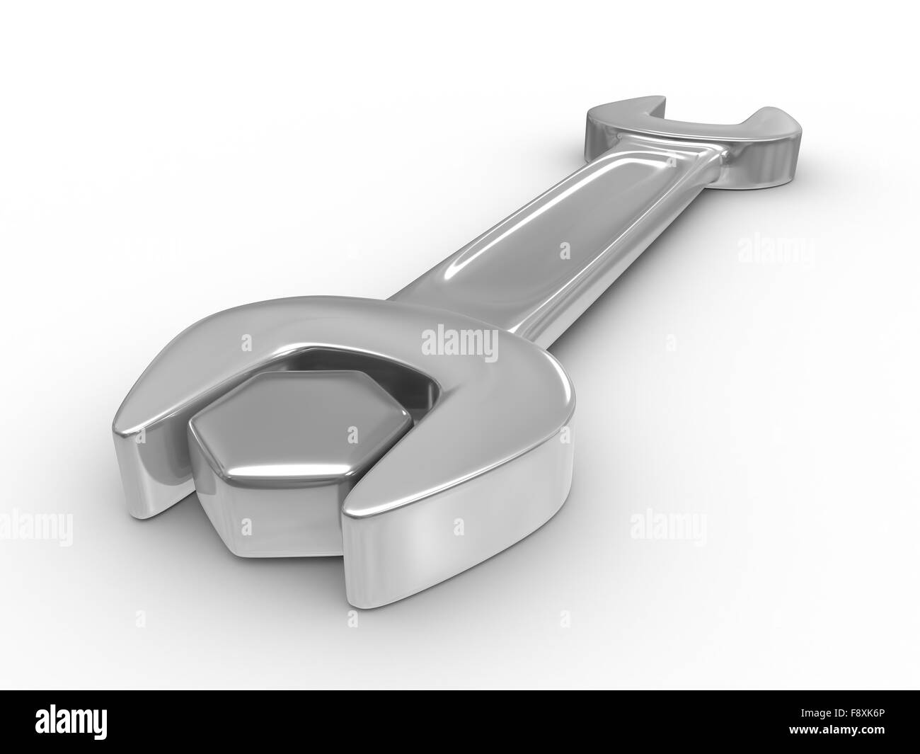 spanner on white background. Isolated 3D image Stock Photo - Alamy