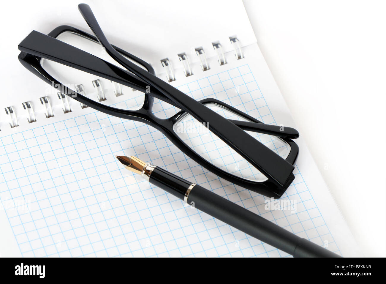 Pen And Spectacles Stock Photo - Alamy