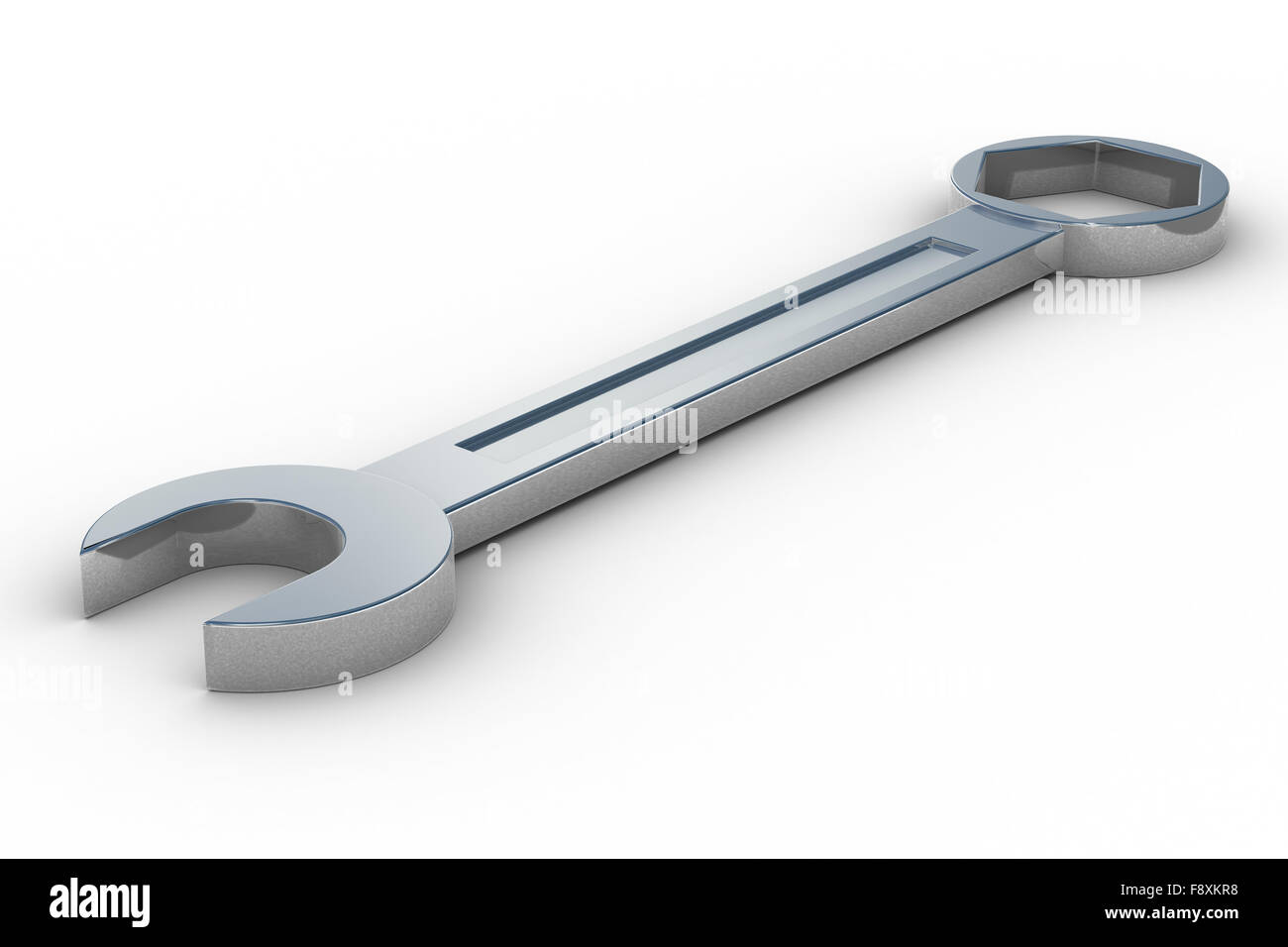 spanner on white background. Isolated 3D image Stock Photo - Alamy