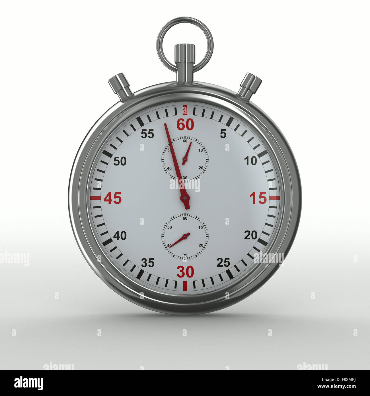 Stopwatch on white background. Isolated 3D image Stock Photo - Alamy