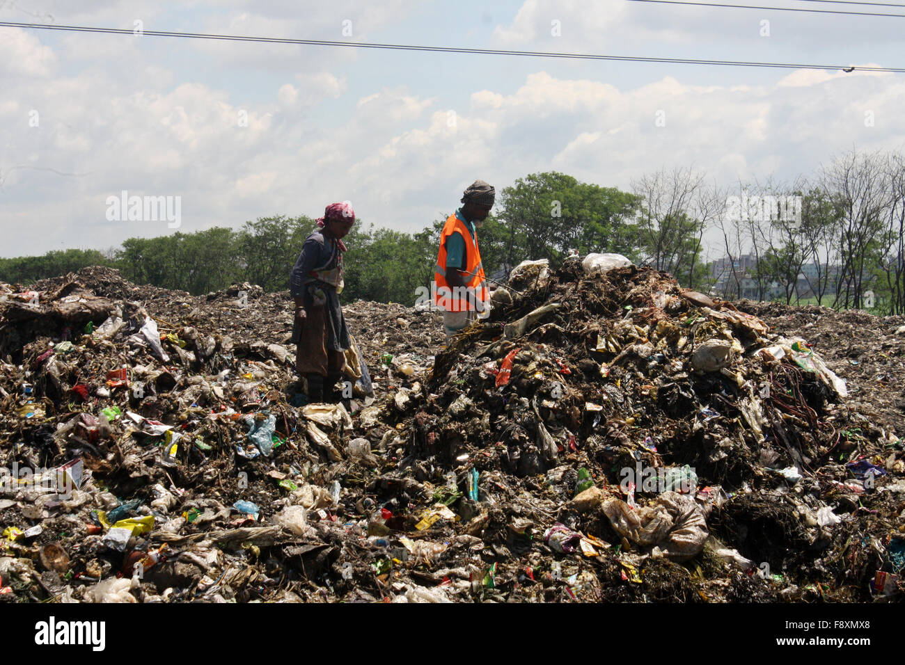 Male and Female waste pickers pick the non- biodegradable waste to be ...
