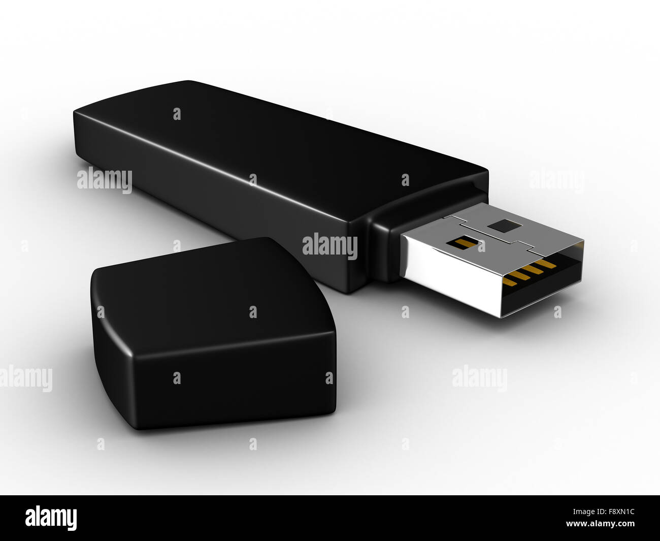 usb flash on white background. Isolated 3D image Stock Photo - Alamy