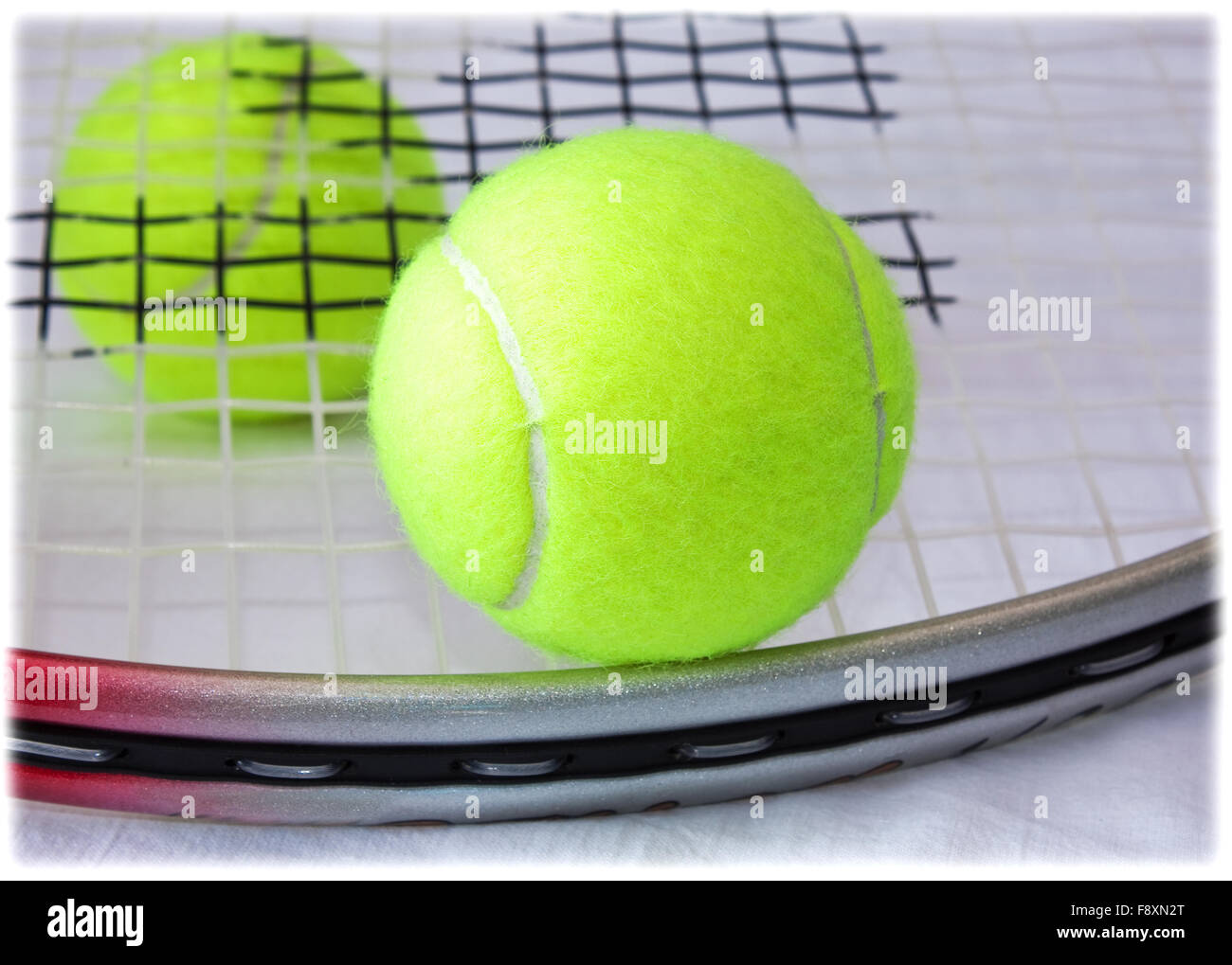Tennis Racket and Balls Stock Photo - Alamy