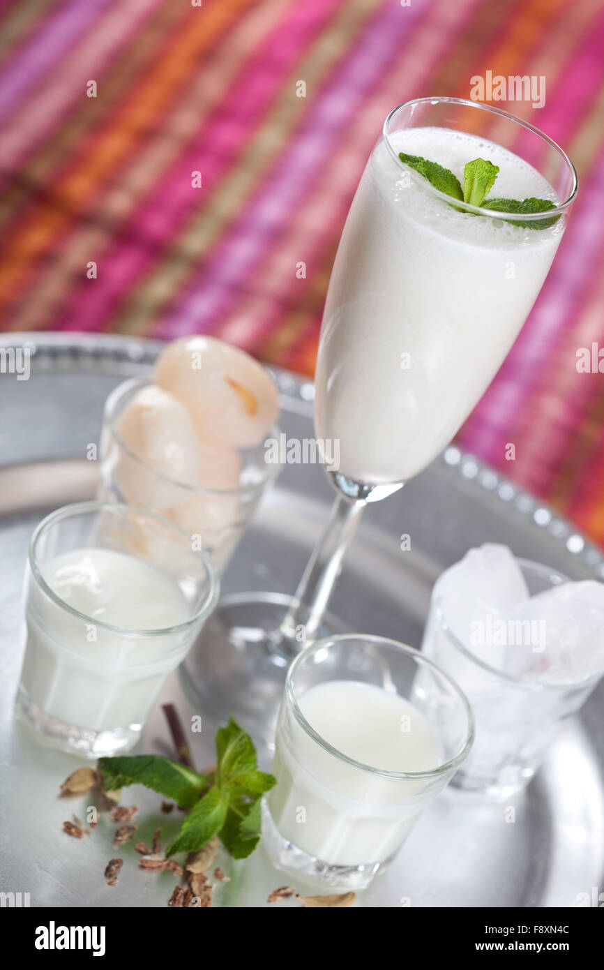 Delicious lychee lassi Stock Photo - Alamy