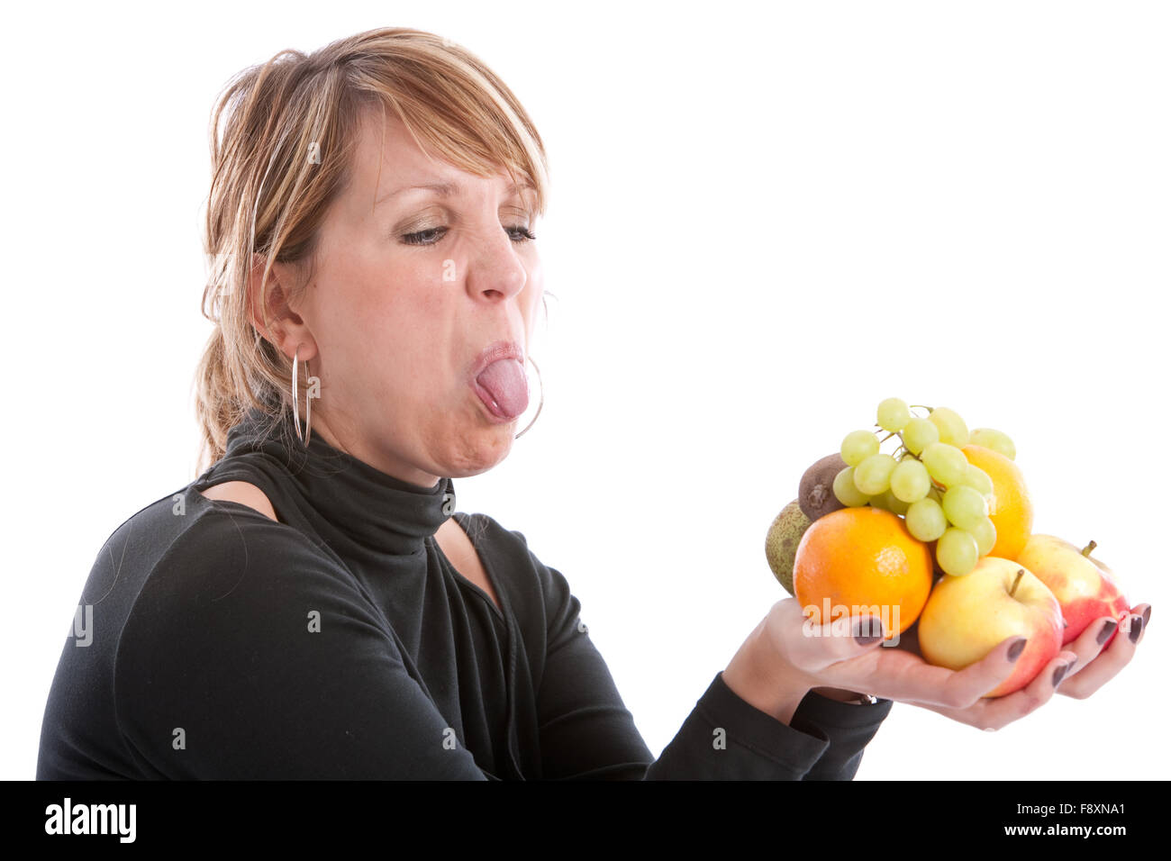 Woman and disliking food hi-res stock photography and images - Alamy