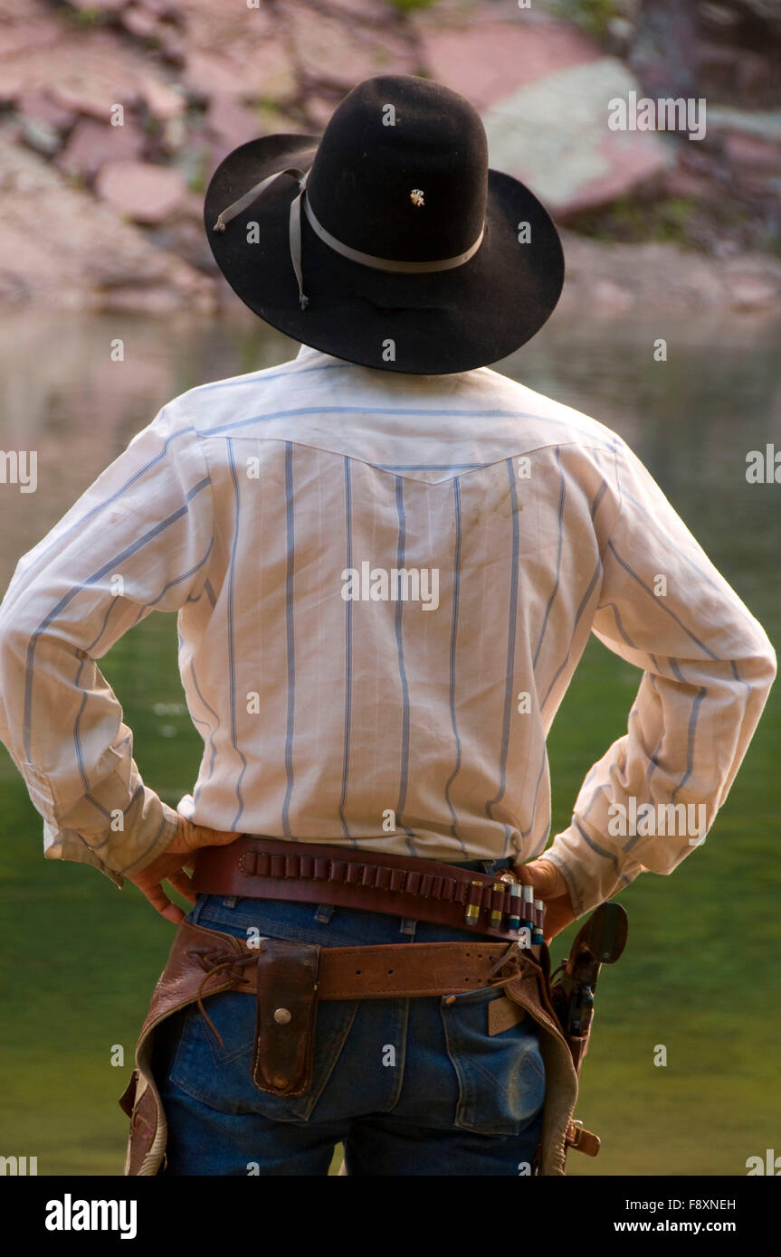 Cowboy relaxing on Middle Fork Flathead Wild and Scenic River, Great ...