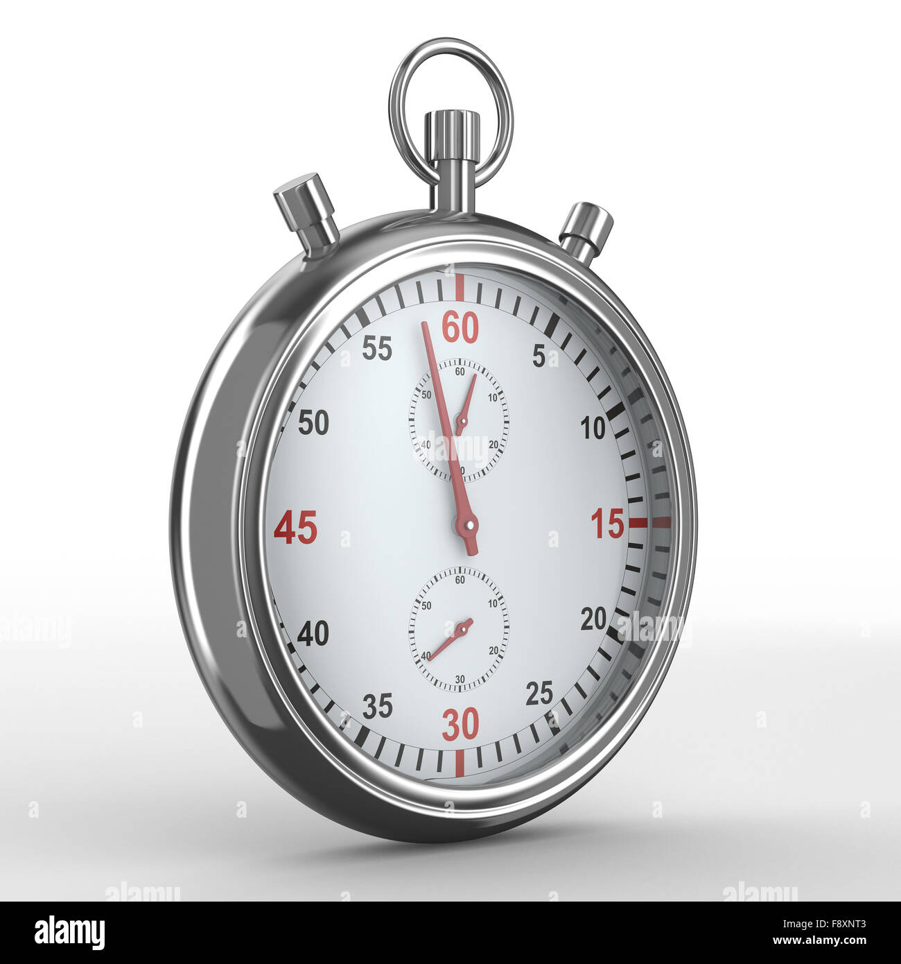 Stopwatch on white background. Isolated 3D image Stock Photo - Alamy