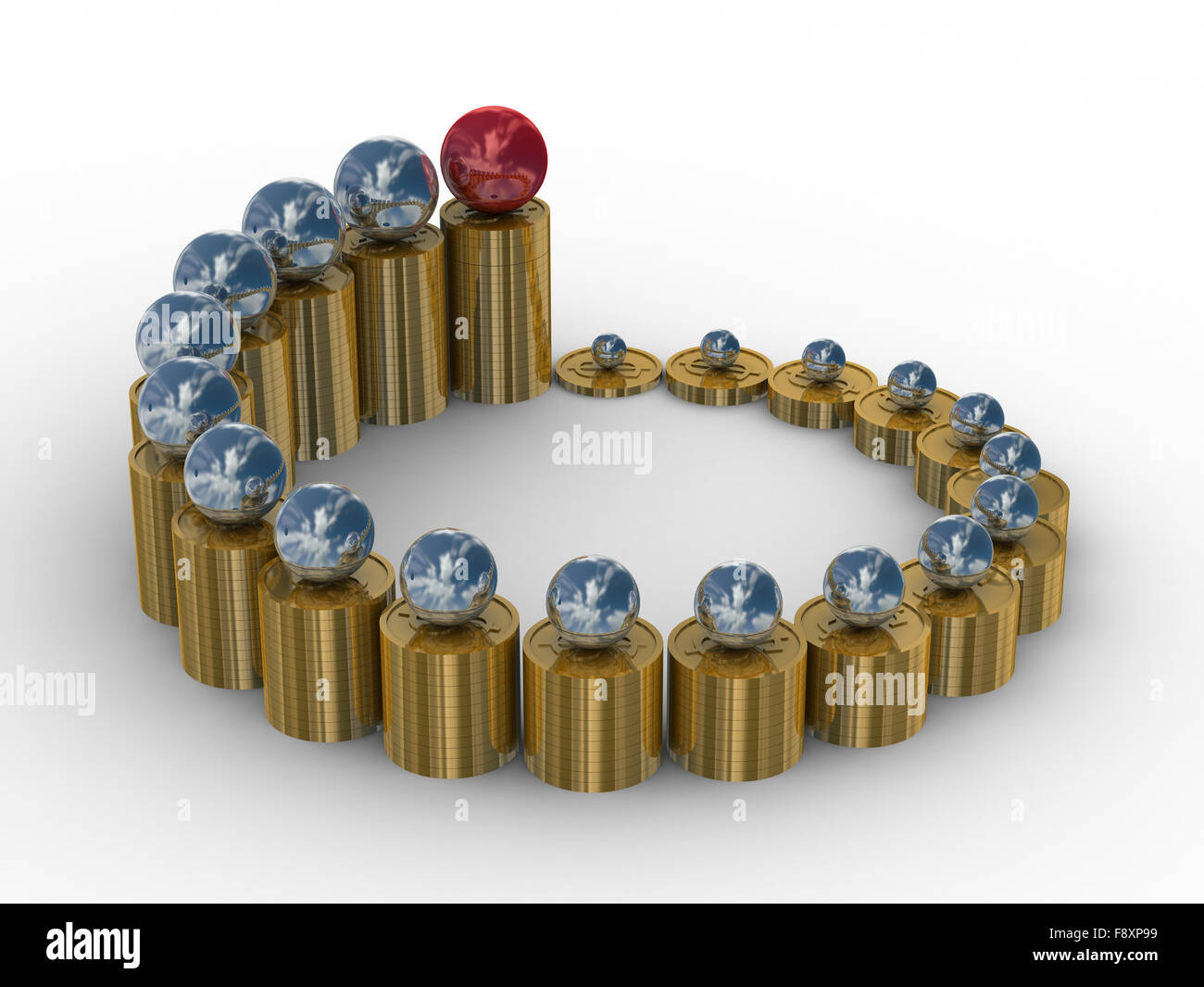 diagram of growth. 3D image. Isolated illustration Stock Photo - Alamy