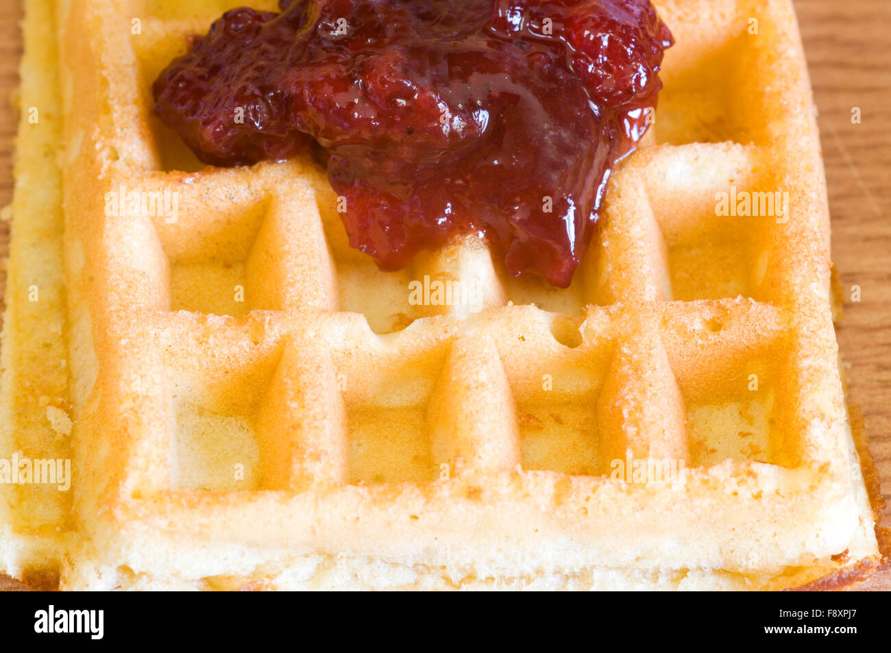 closeup on jam waffle Stock Photo - Alamy