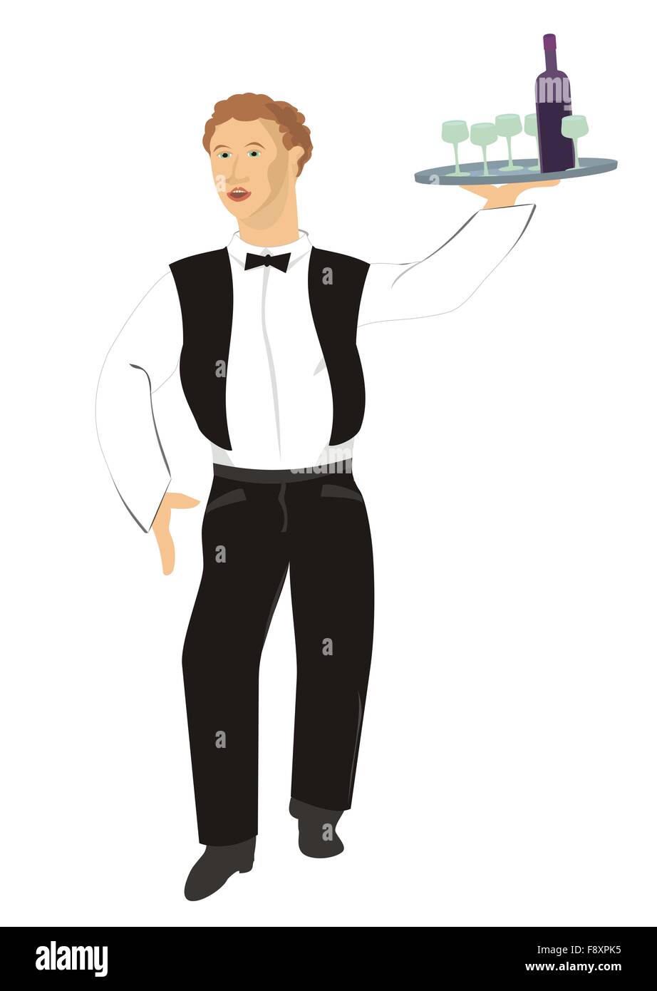Black male waiter Cut Out Stock Images & Pictures - Alamy