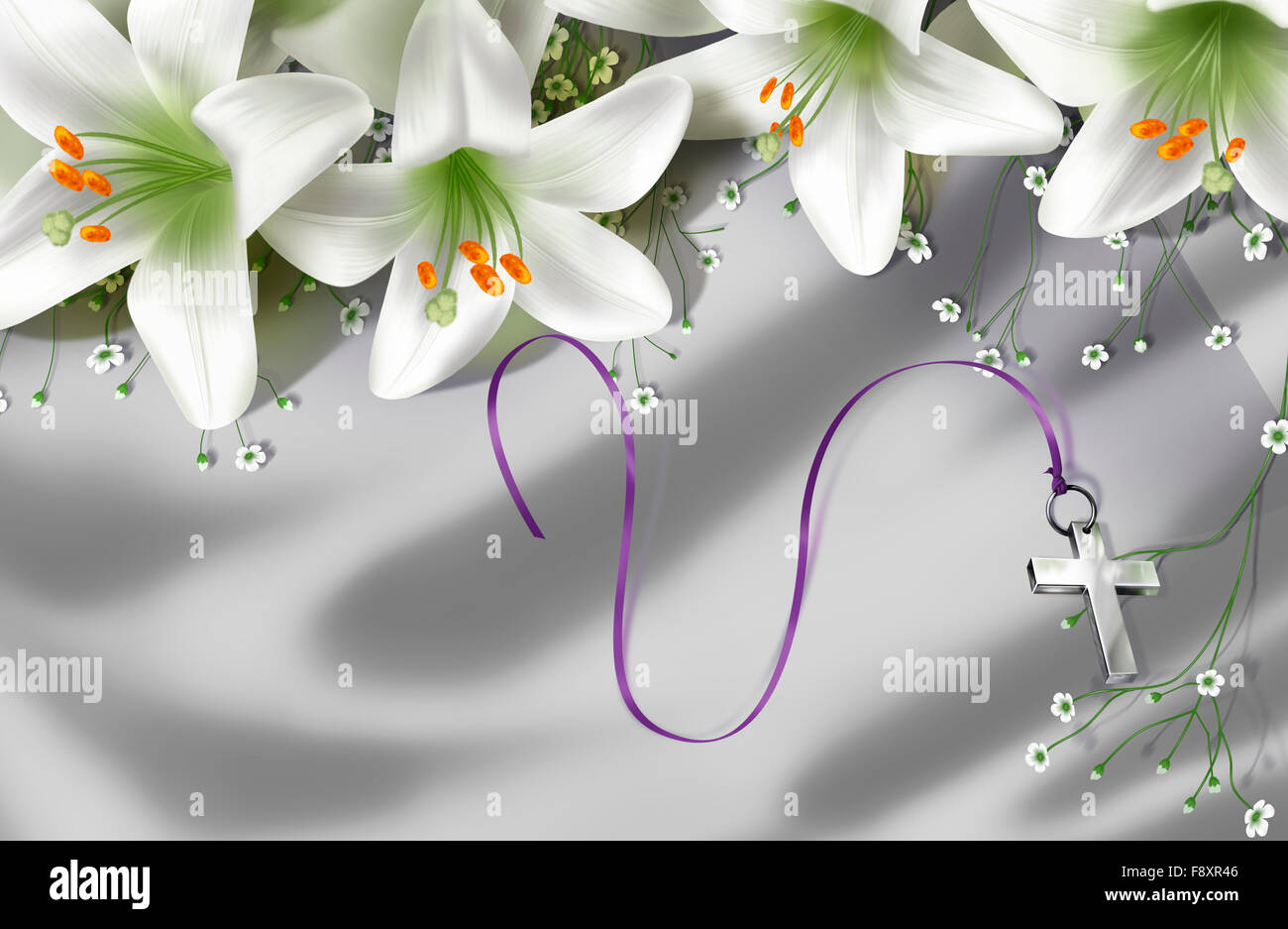 Easter Flowers And Cross Stock Photos & Easter Flowers And Cross Stock ...