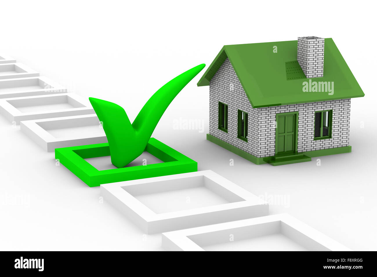 House choice on white background. Isolated 3D image Stock Photo - Alamy