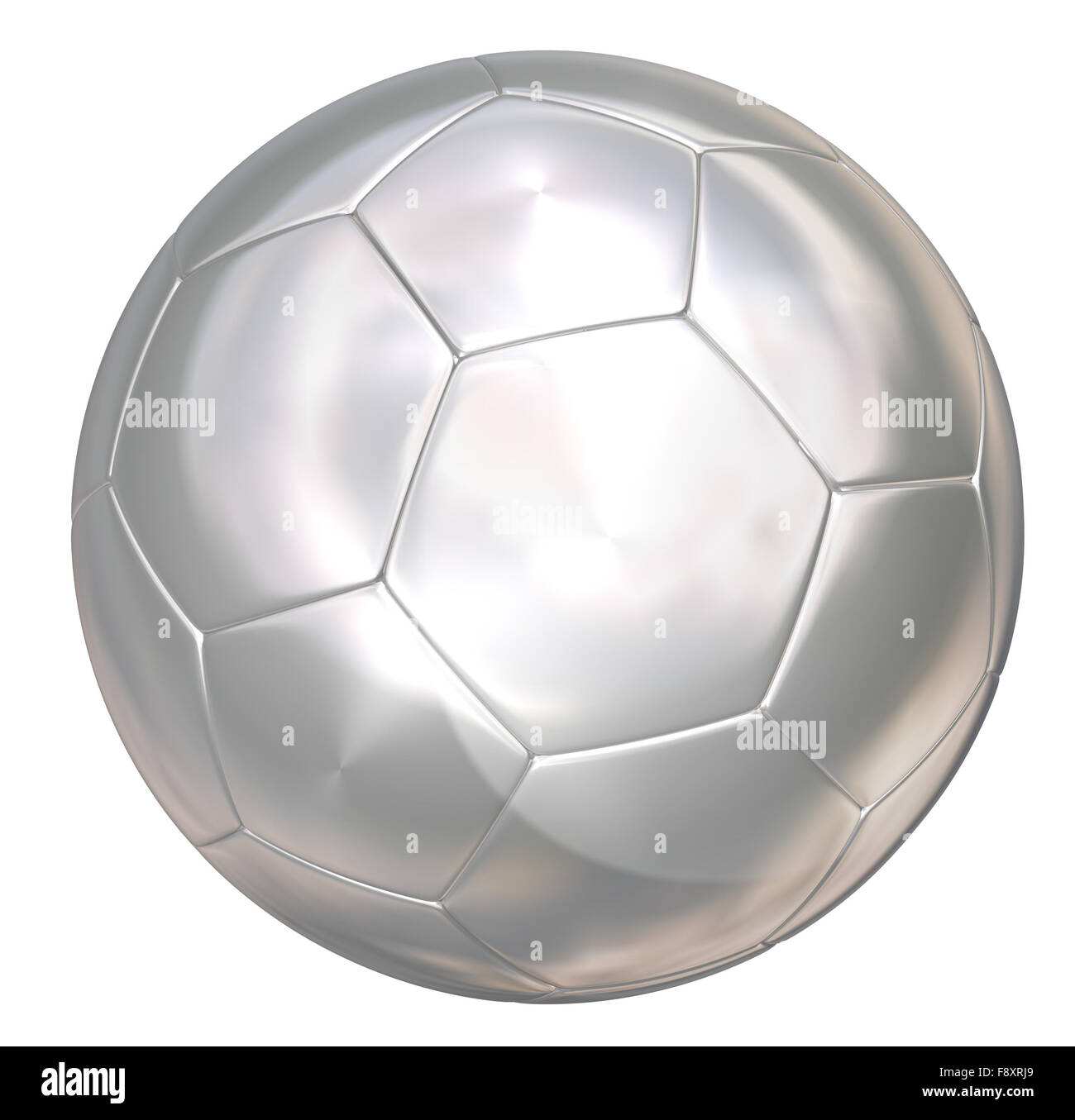 silver soccer ball on white Stock Photo - Alamy