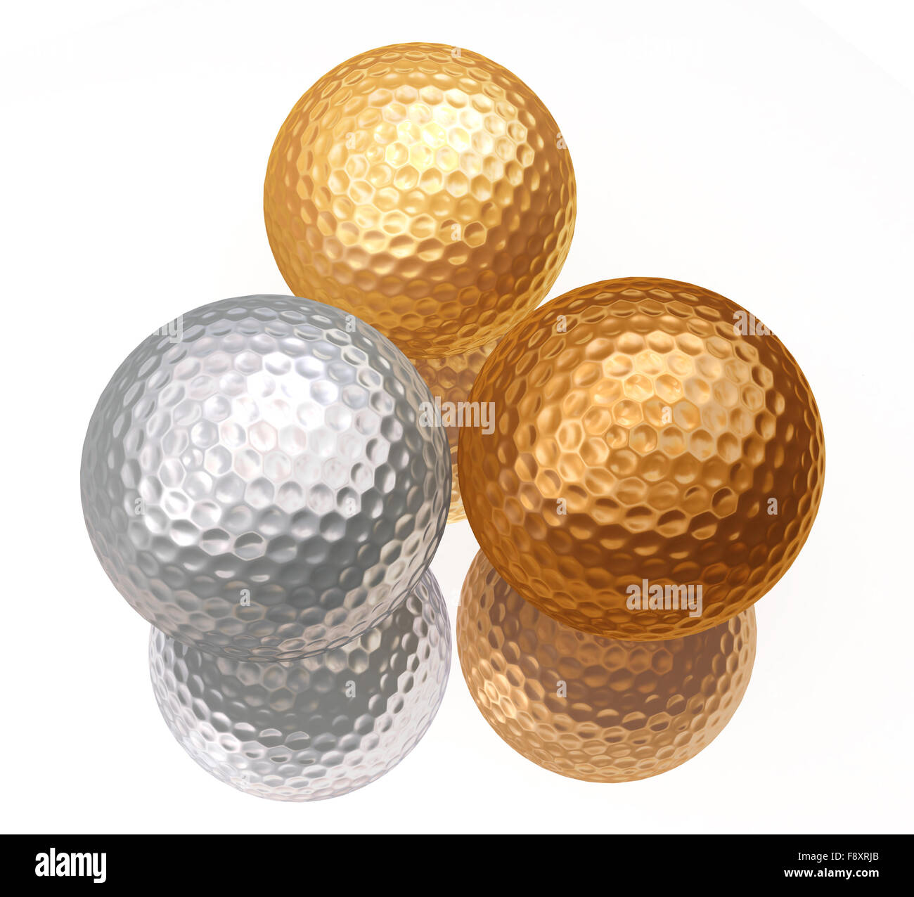 bronze, silver, gold golf balls Stock Photo - Alamy