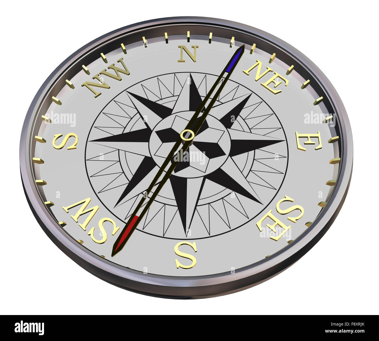 silver compass on white Stock Photo - Alamy