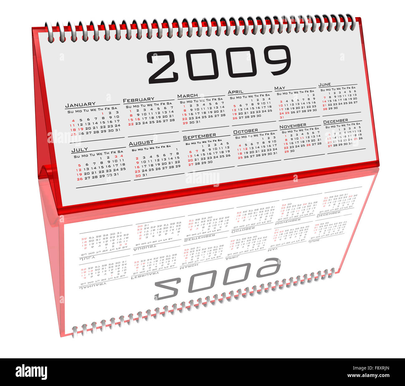 Desktop calendar 2009 on white Stock Photo - Alamy