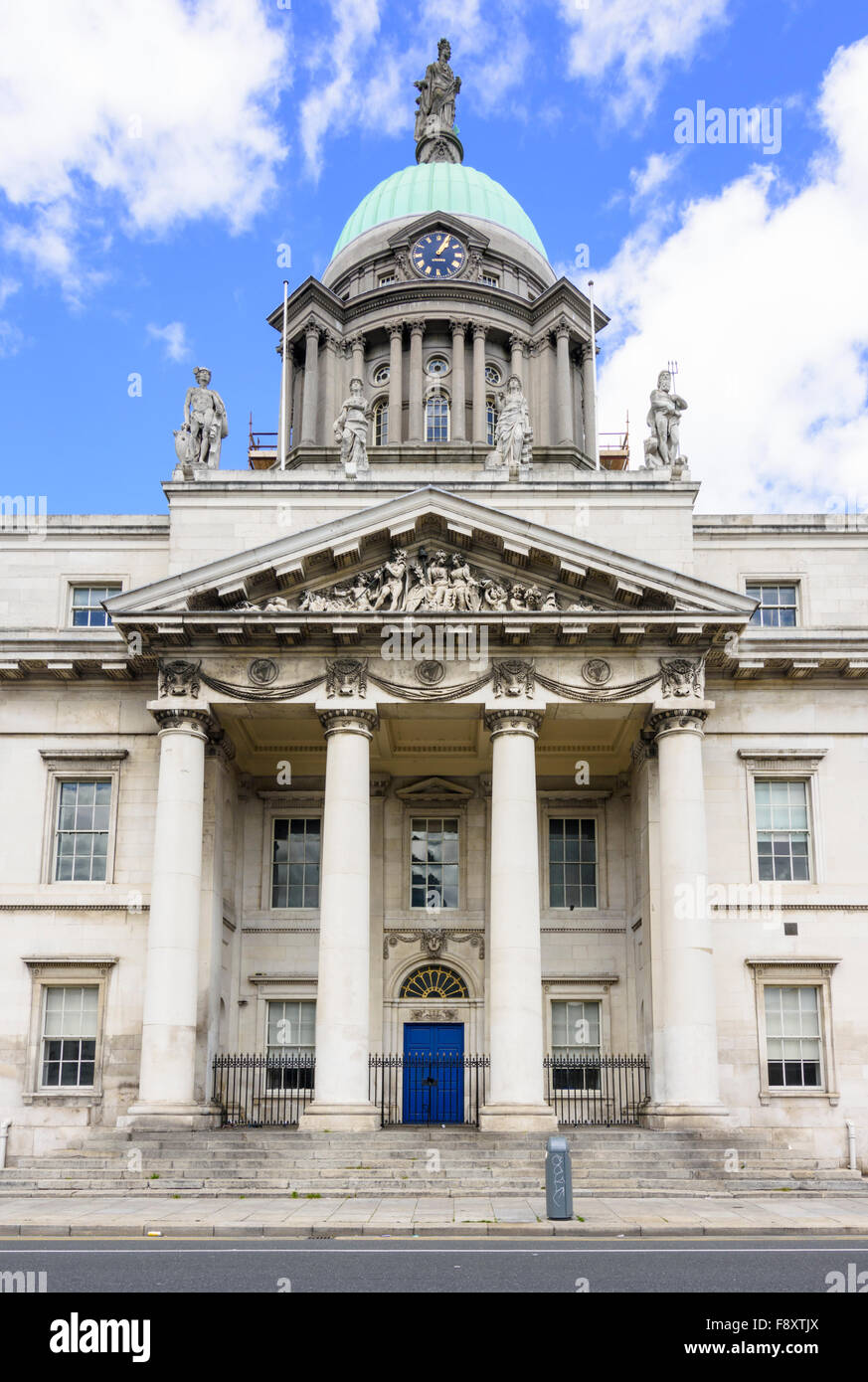 The facade of The Custom House, Custom House Key, Dublin, Ireland Stock ...