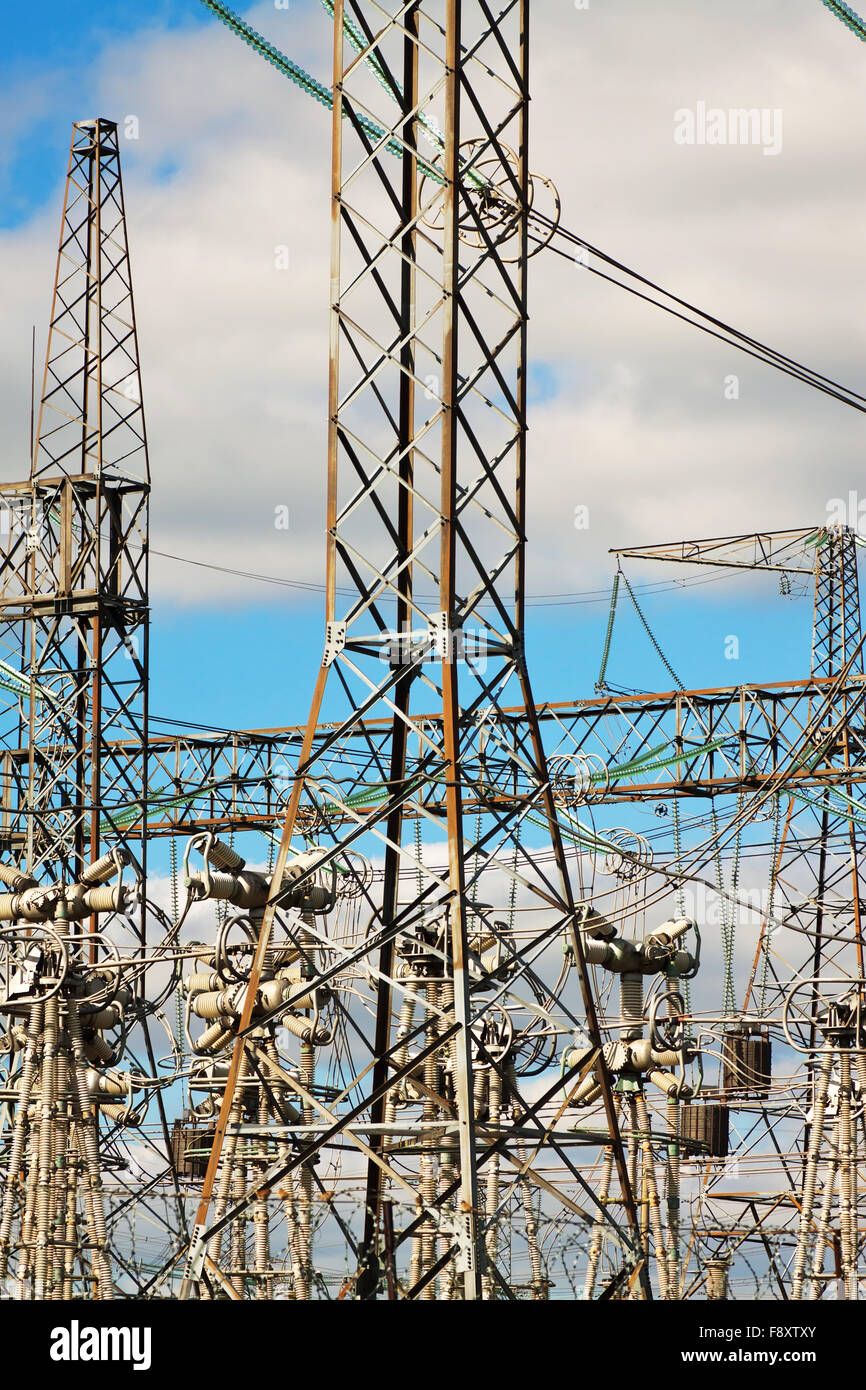 Closeup of electric power plant Stock Photo - Alamy
