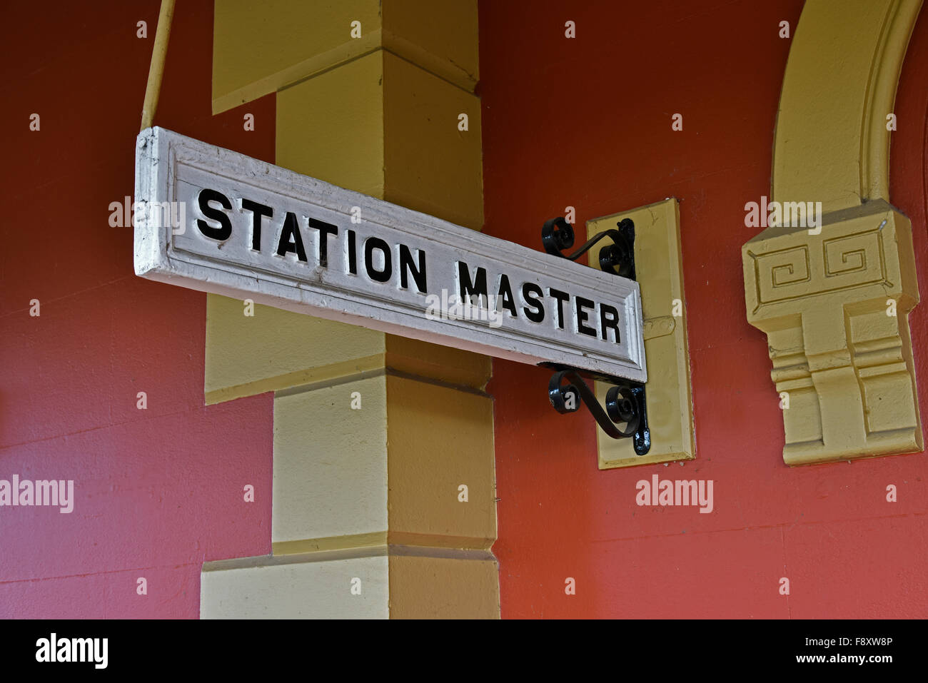 station master sign at glen innes railway station, new england, new ...
