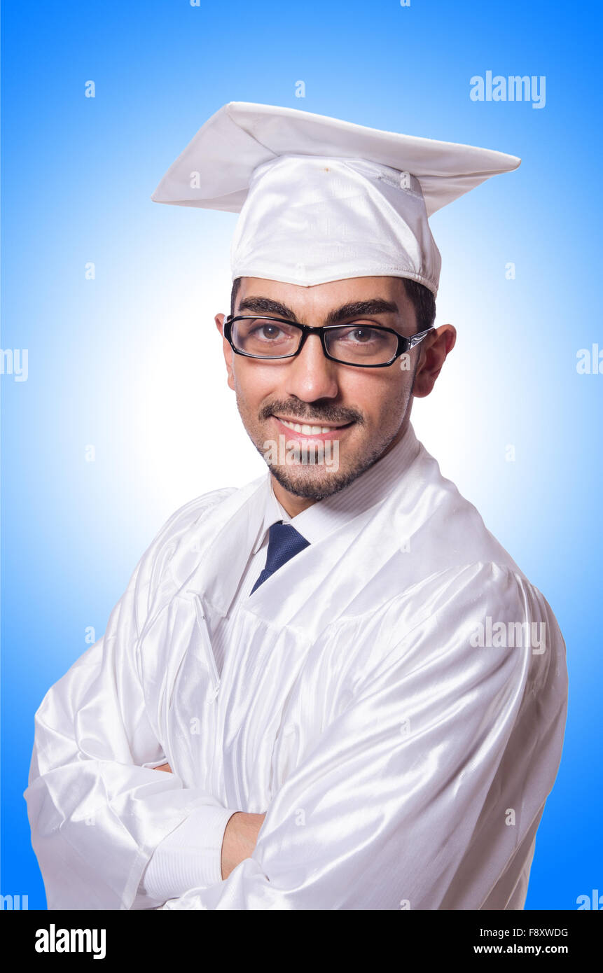 Young male student isolated on white Stock Photo - Alamy