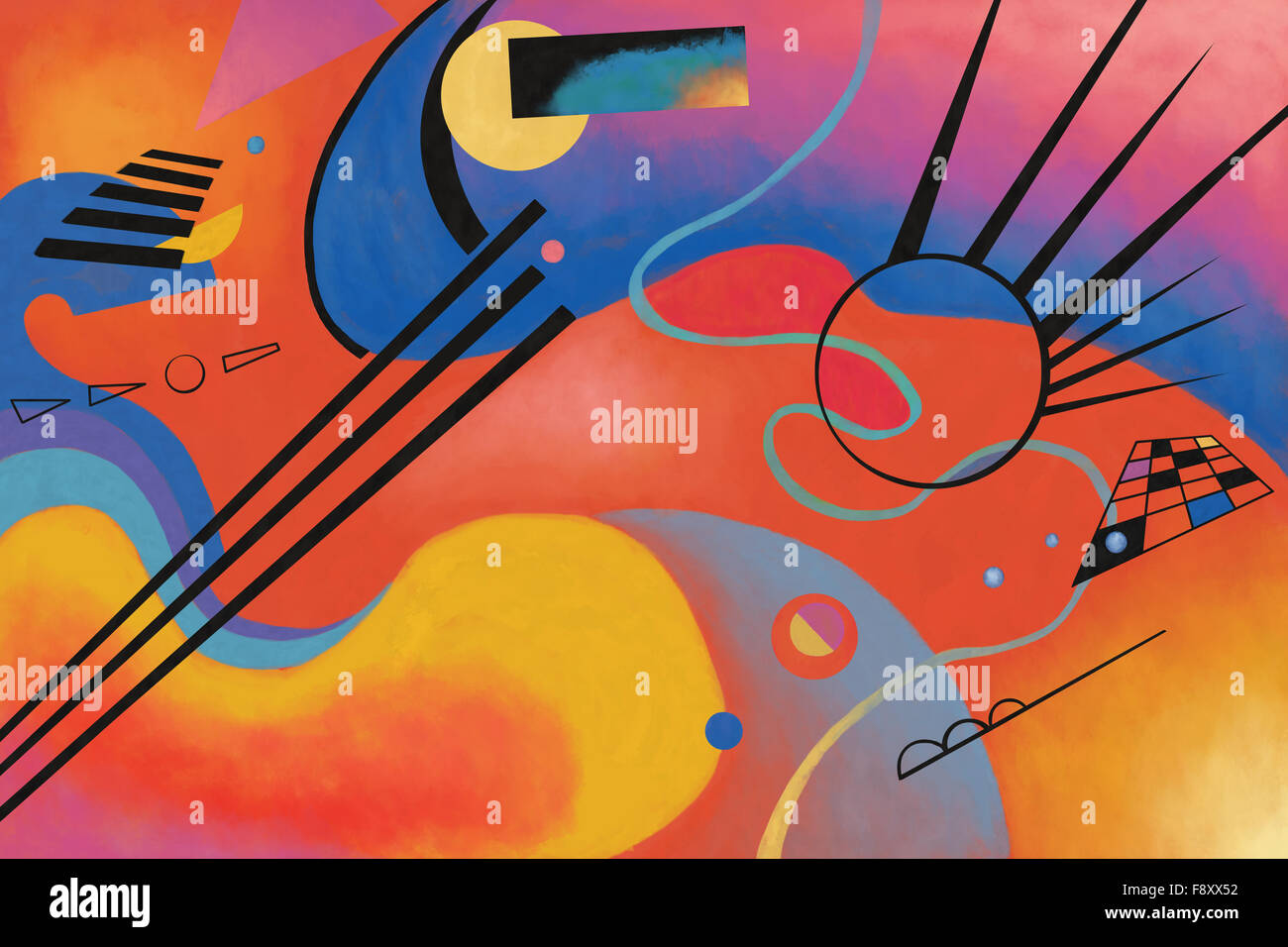 Abstract artwork with different figures and lines Stock Photo - Alamy