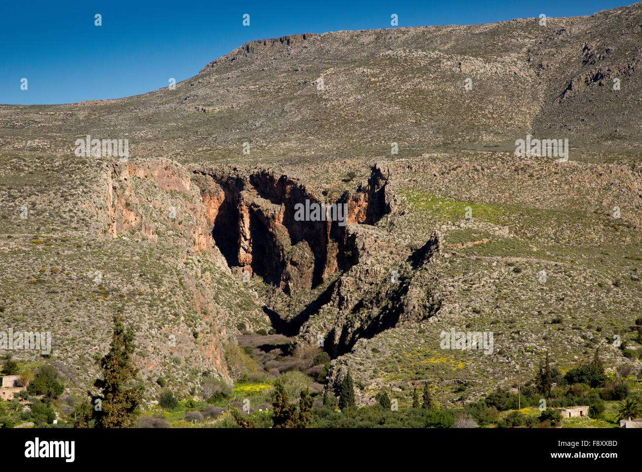 Limestone cliffs above Zakros, eastern Crete, Greece Stock Photo - Alamy