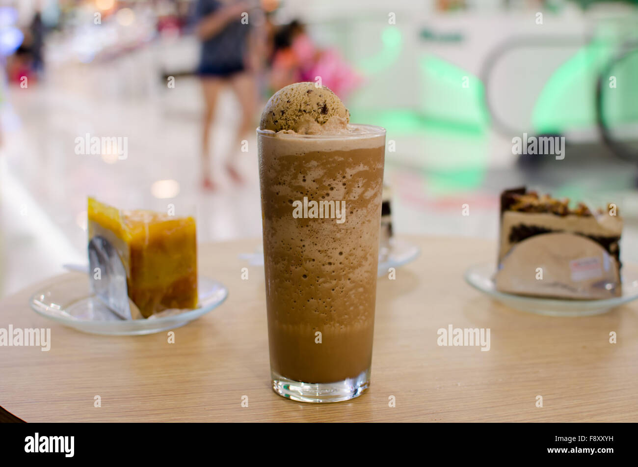 Chocolate shakes and ice cream on table Stock Photo - Alamy