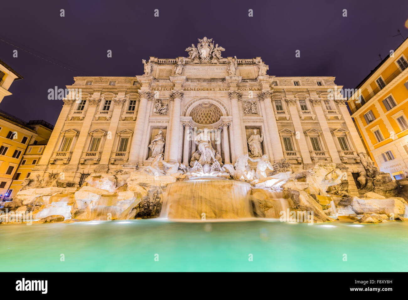 Fountain Trevi during evening hours in Rome Stock Photo - Alamy