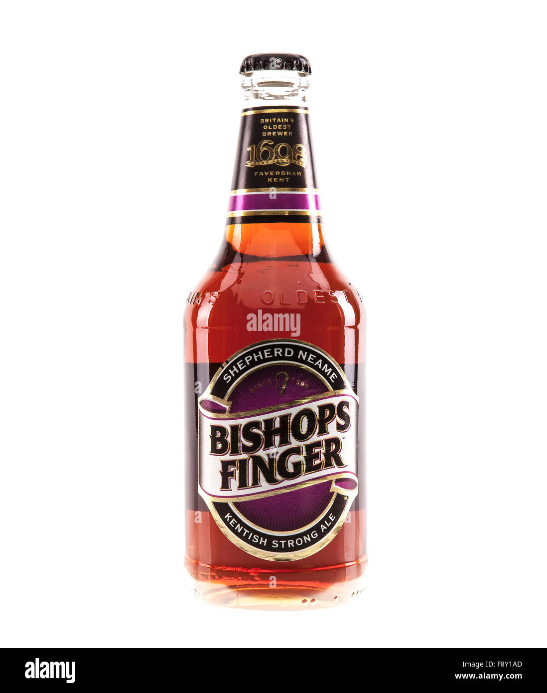 Bottle of Bishops Finger real ale brewed by Shepherd Neame Britain's ...