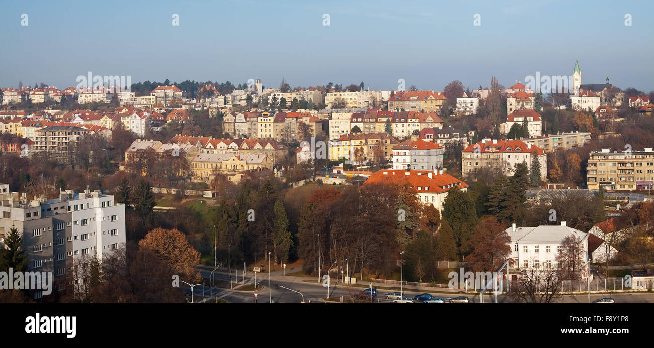 Panorama of historical residential district in Prague, Czechia Stock ...