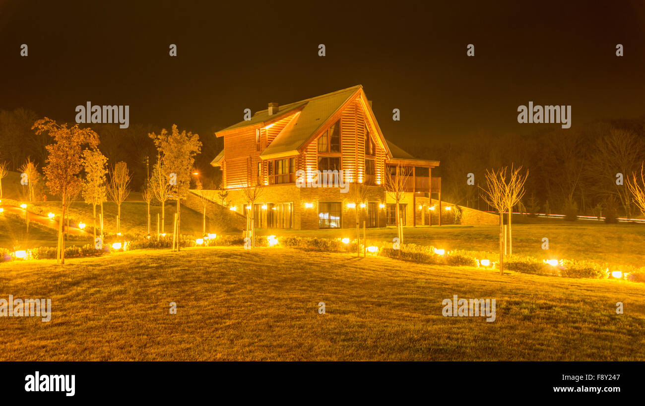 Nice modern house during evening hours Stock Photo - Alamy