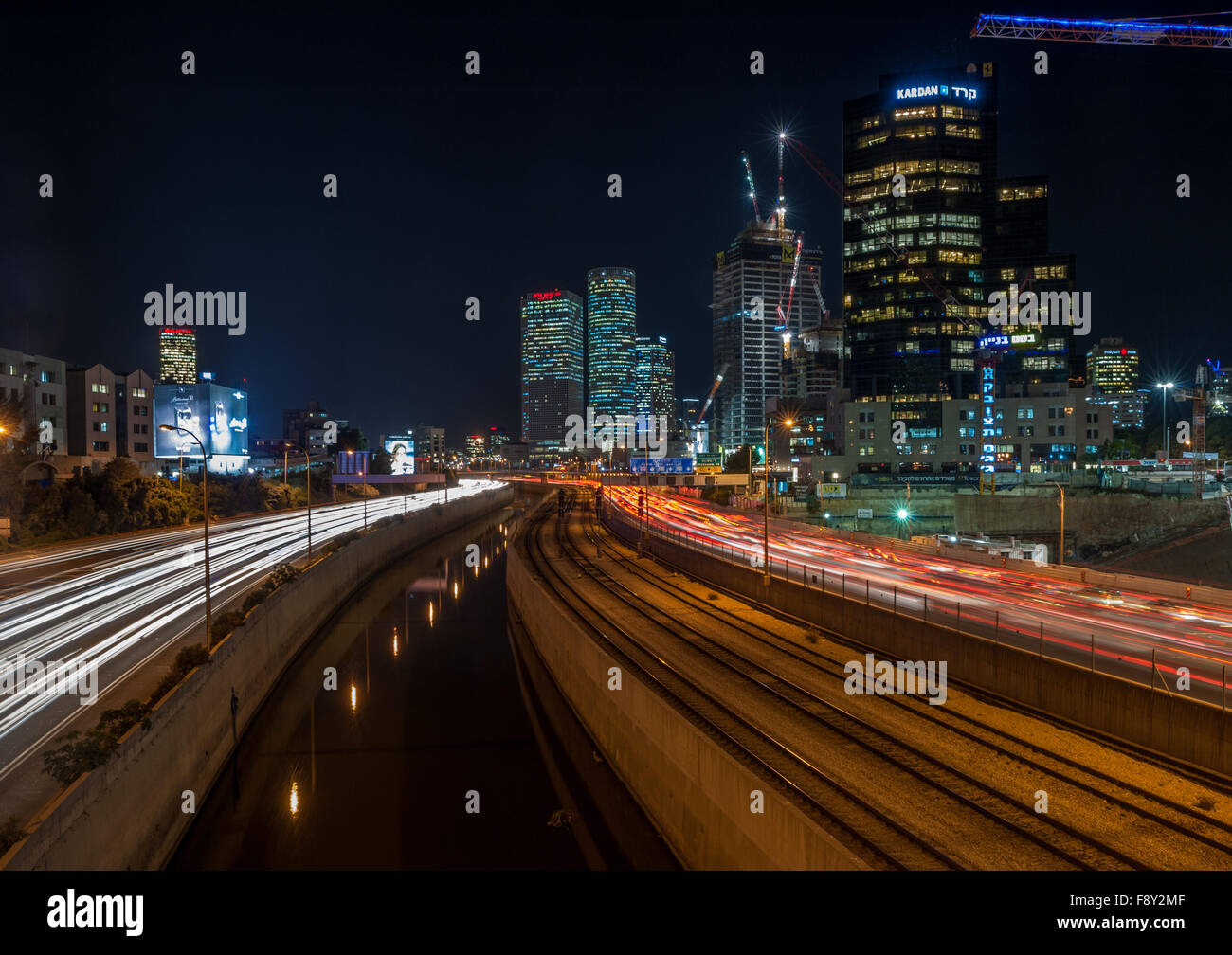Israel, Tel Aviv, Ayalon freeway at night Stock Photo - Alamy