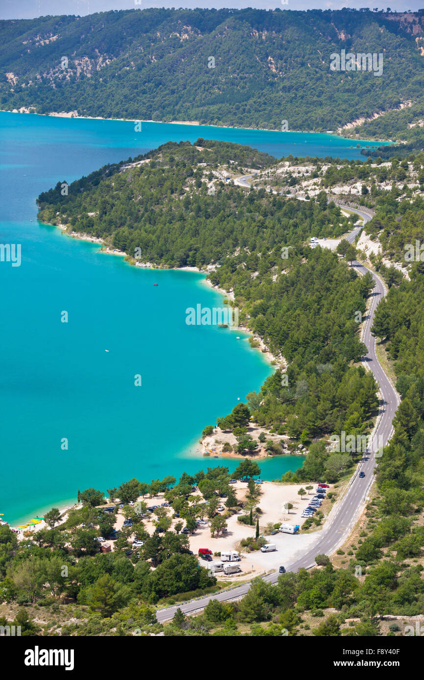 st croix lake les gorges du verdon provence france. top view Stock ...