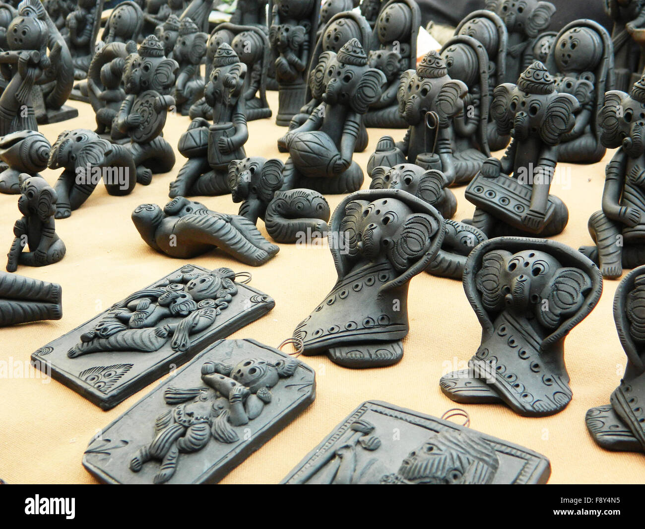 Installation of Hundreds of Black Clay Idols Stock Photo - Alamy