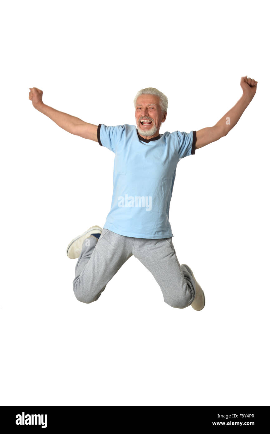 Isolated man jumping athlete hi-res stock photography and images - Alamy