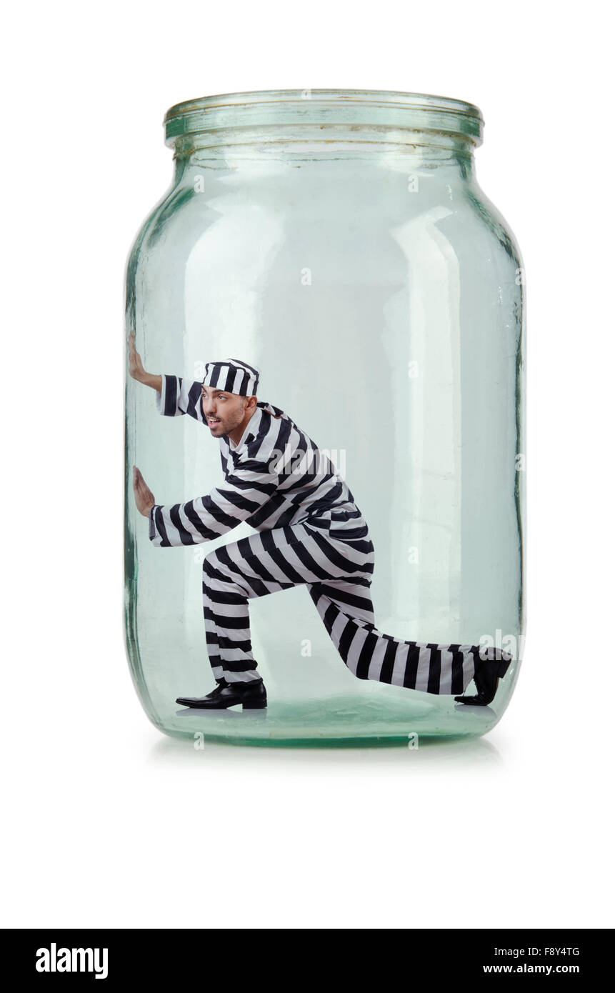 Glass empty jar isolated on white Stock Photo - Alamy