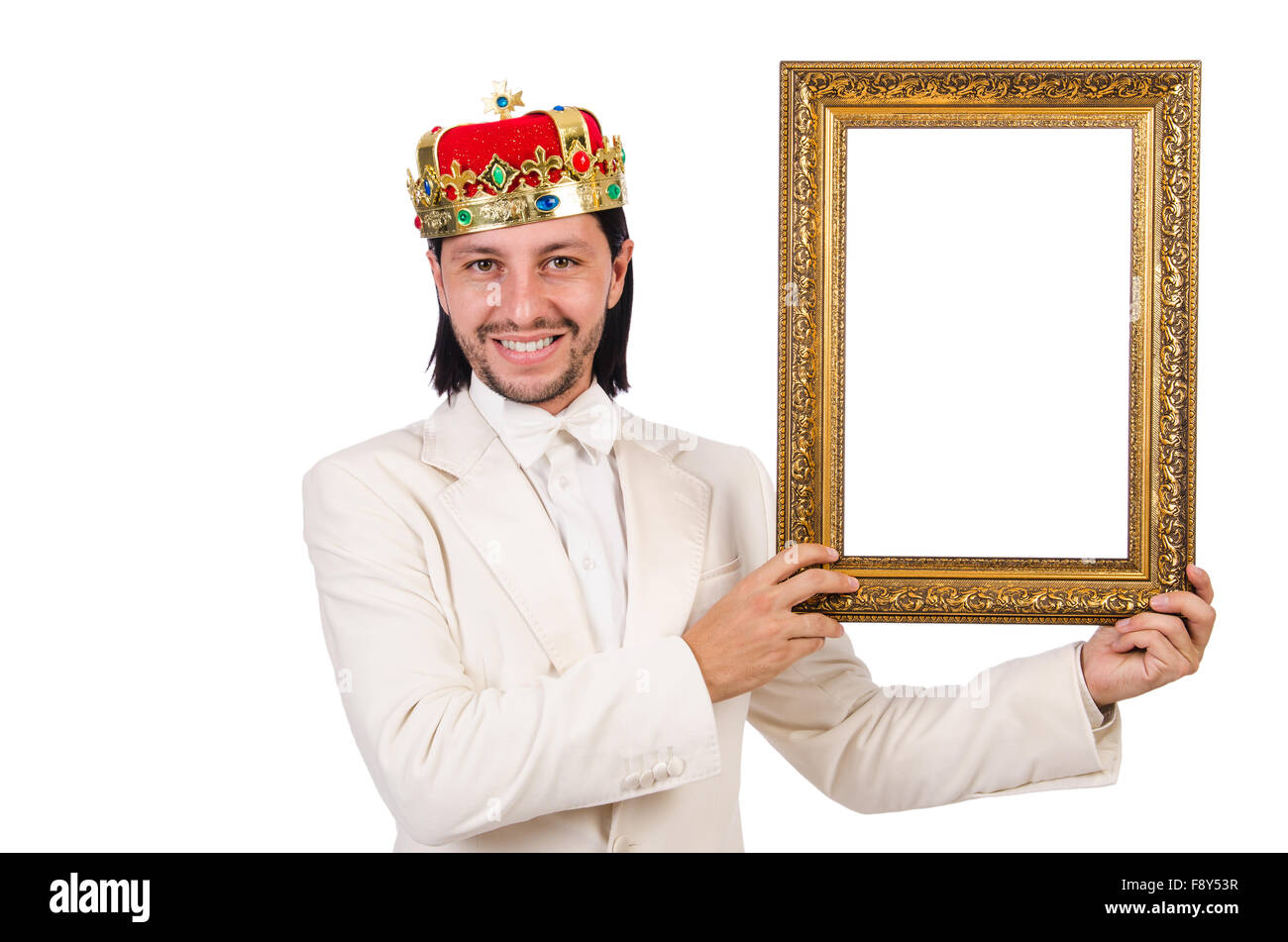 King with picture frame on white Stock Photo - Alamy