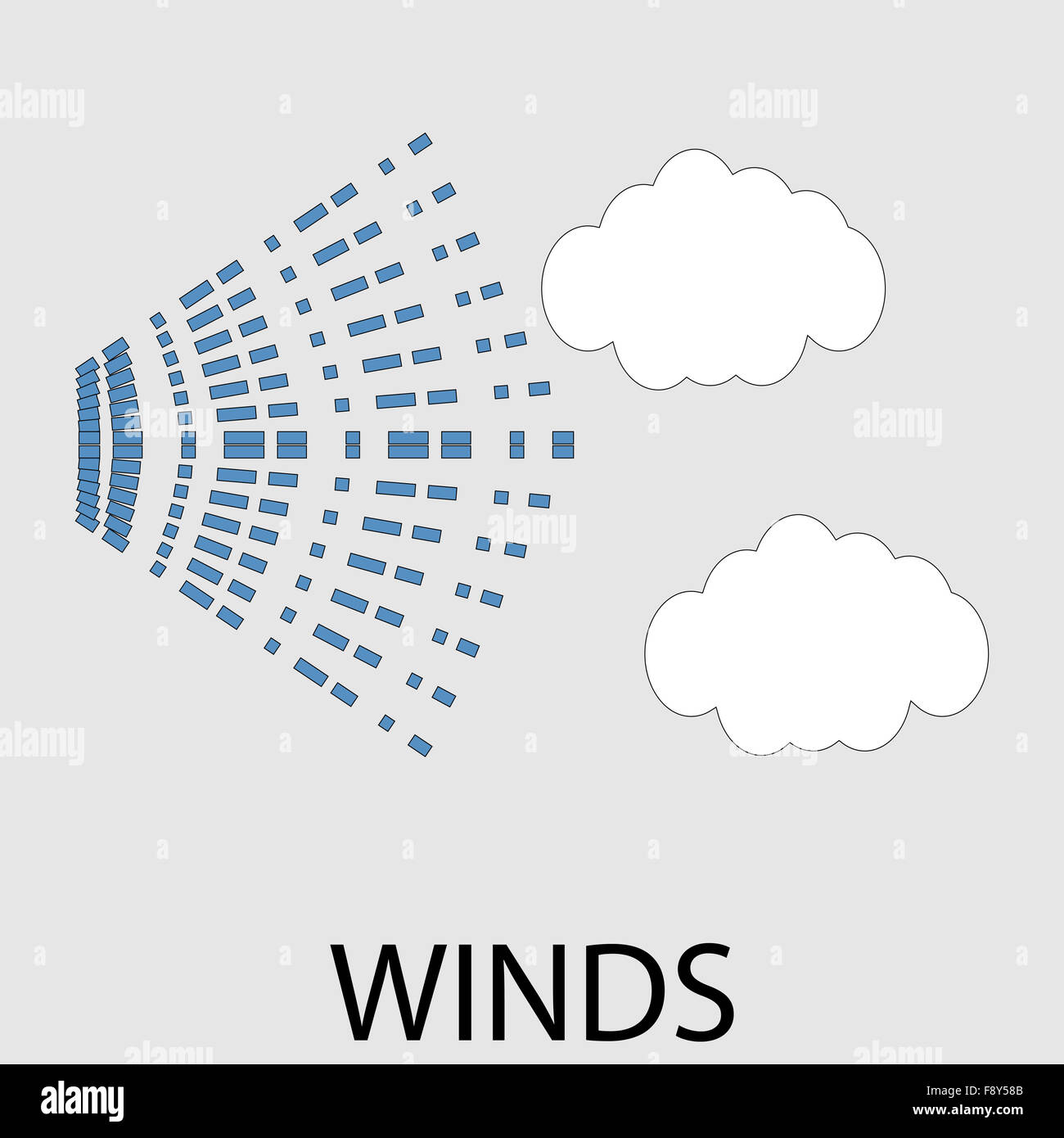 Icon weather winds. Flow air stream, typhoon forecasting, climatology ...