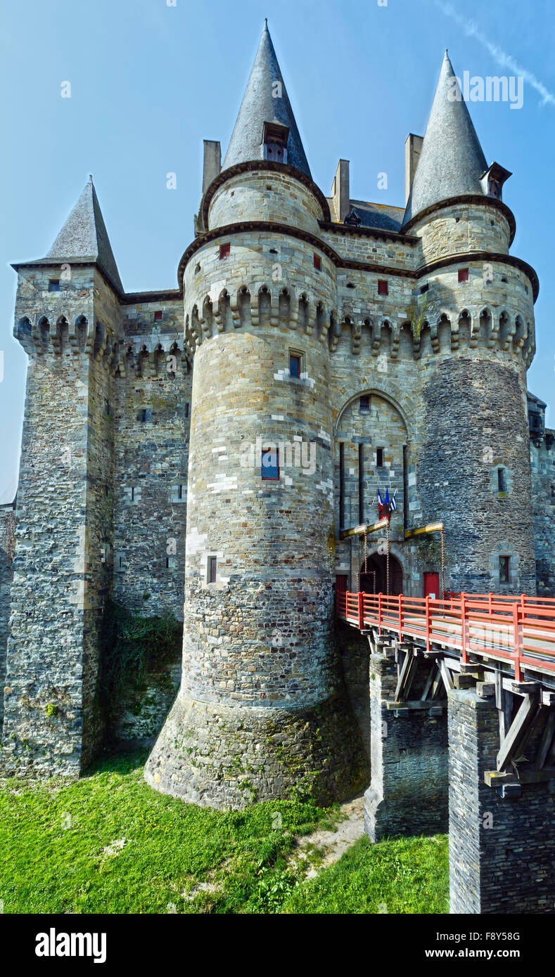 Medieval castle in the town of Vitre. Build by baron Robert I of Vitre ...
